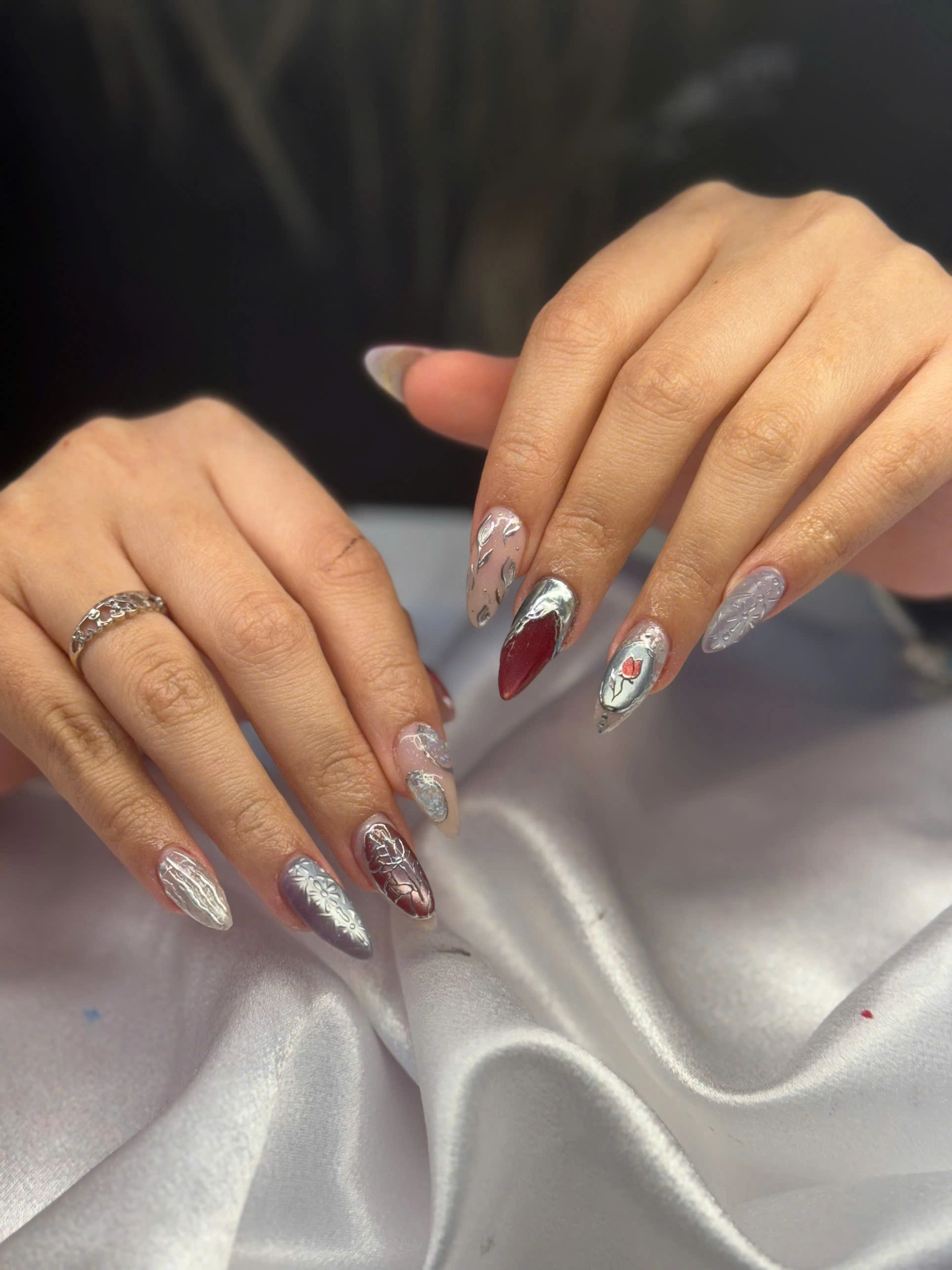 Candice applying acrylic nails for a client at Bnails Hereford.jpg